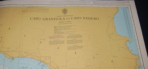 Admiralty Charts Map #2123 Capo Granitola to Capo Passero, 1996 ed. | eBay