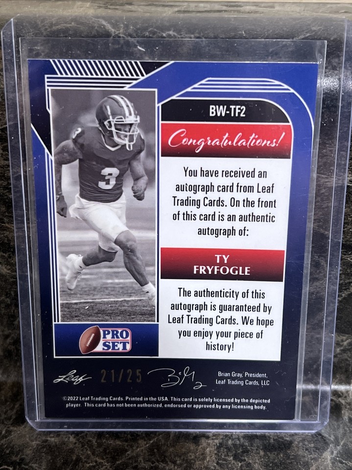 2022 Leaf Metal Pro Set Pink Ty Fryfogle Auto Rc | eBay