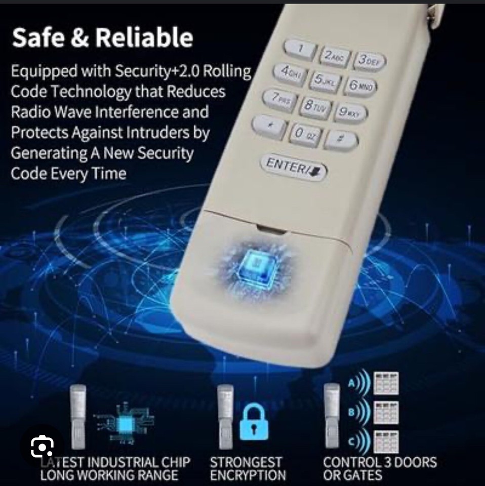 LiftMaster 877LM Wireless Garage Door Keyless Entry System 640213240024 ...