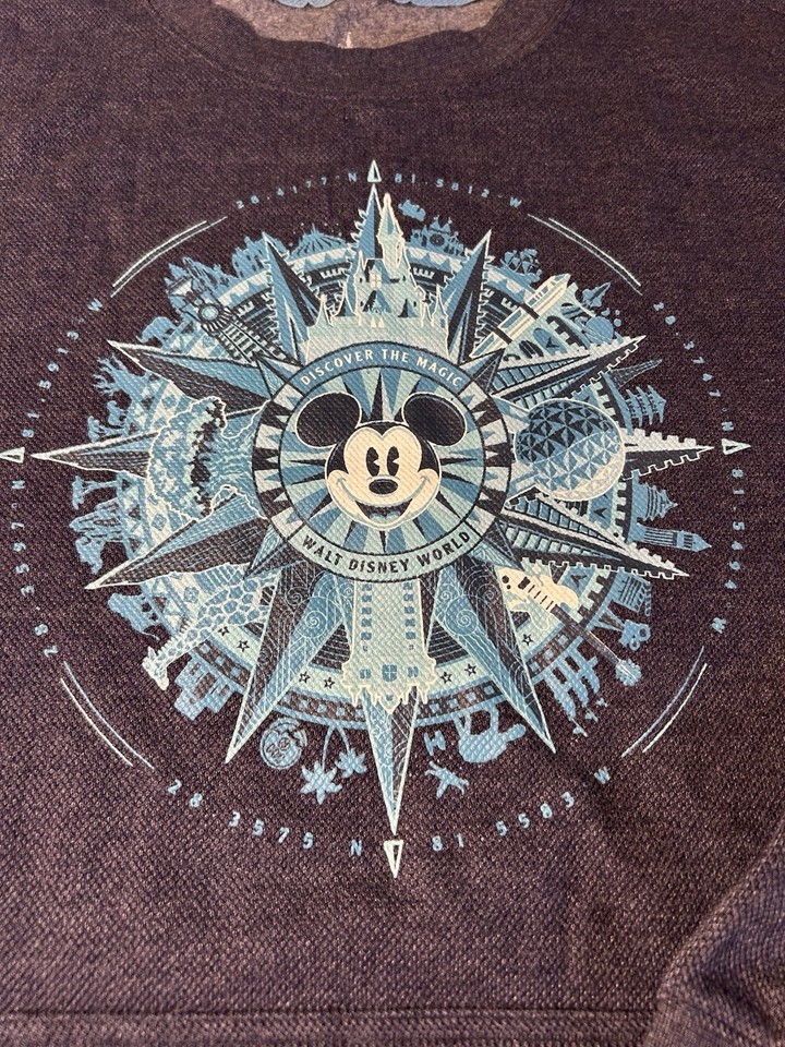 NEW Disney World Blue Discover the Magic Sweatshirt Mens XL Compass ...