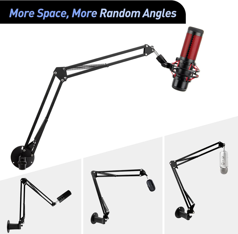 Microphone Wall Mount Boom Arm - Microphone Wall Mount for Mic Holder ...