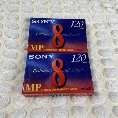 SONY Video 8 MP 120 min 8mm Standard Grade P6-120MP Tapes 2 Pack Brand ...
