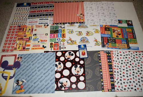 Walt Disney Scrapbooking Scrapbook Lot Pages Stickers Icon Punch 12X12 ...