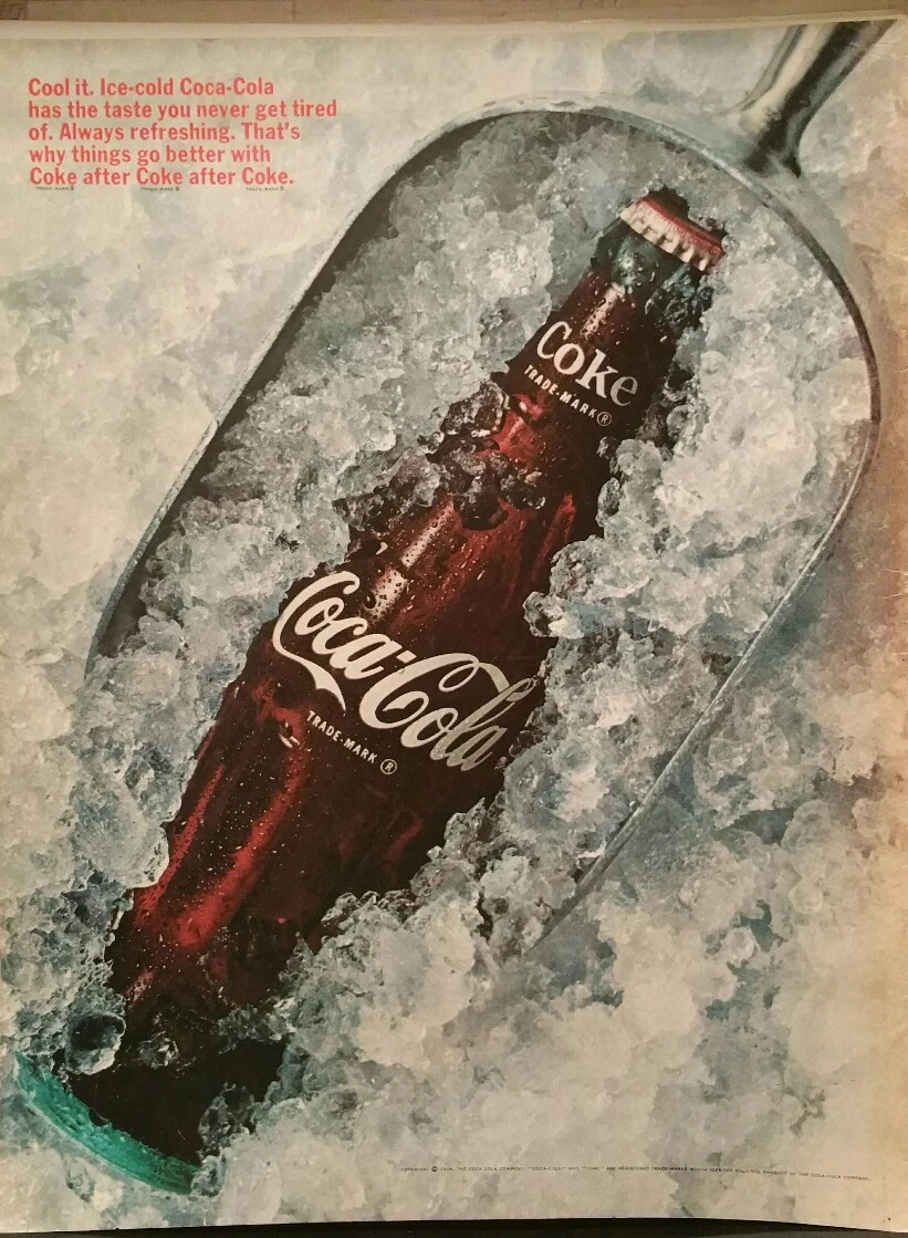 Ice Cold Coca Cola Glass Bottle