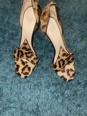 Francesco Russo Pony Hair Leopard Print Pointy Strap & Heel Heels Sz 40 ...
