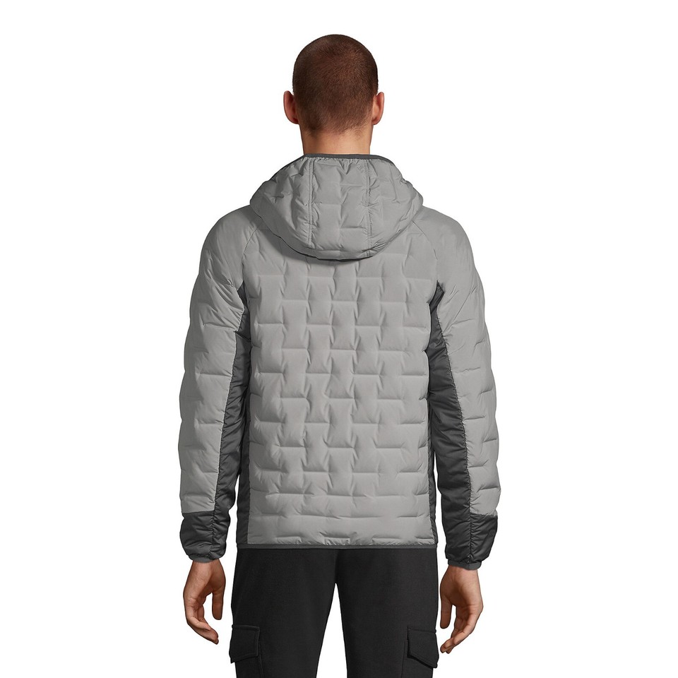 Lands' End Men's Double Weave Quilted Down Puffer Jacket with Hood Gray ...
