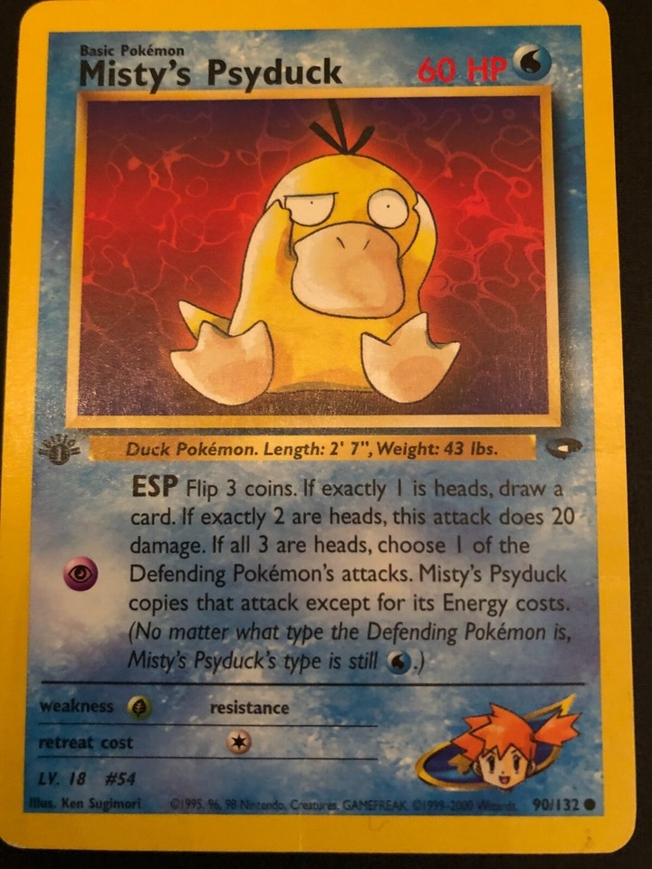 Pokémon TCG Misty's Psyduck Gym Challenge 90/132 Regular 1st Edition ...
