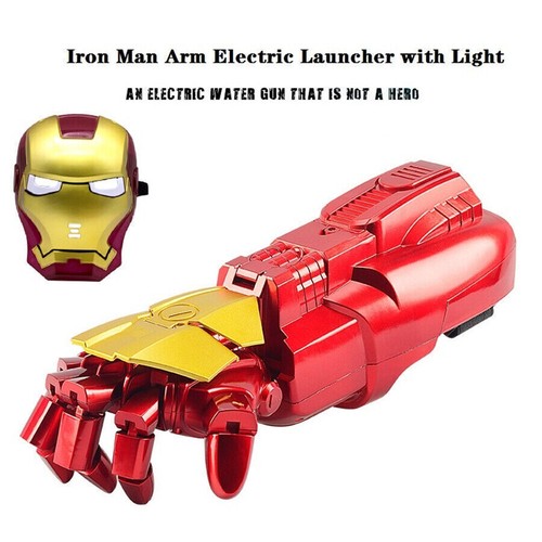 Iron Man Arm LED Electric Launcher with Mask Wearable Kids Water Bullet ...