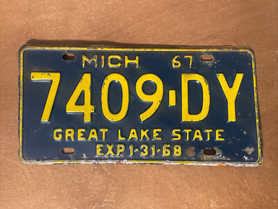 1967 Michigan License Plate Truck # 7409-DY | eBay