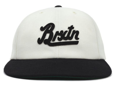 Brixton Houston Script Logo Two Tone Adjustable Snapback Flat Bill Cap ...