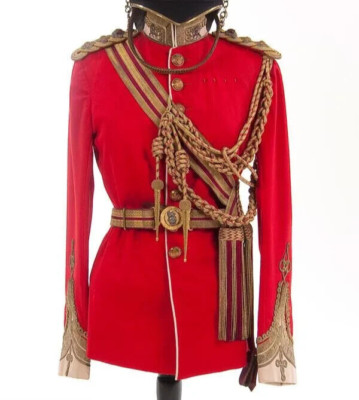 New British Victorian Era Colonel's Uniform Red Wool Men Braiding Coat ...