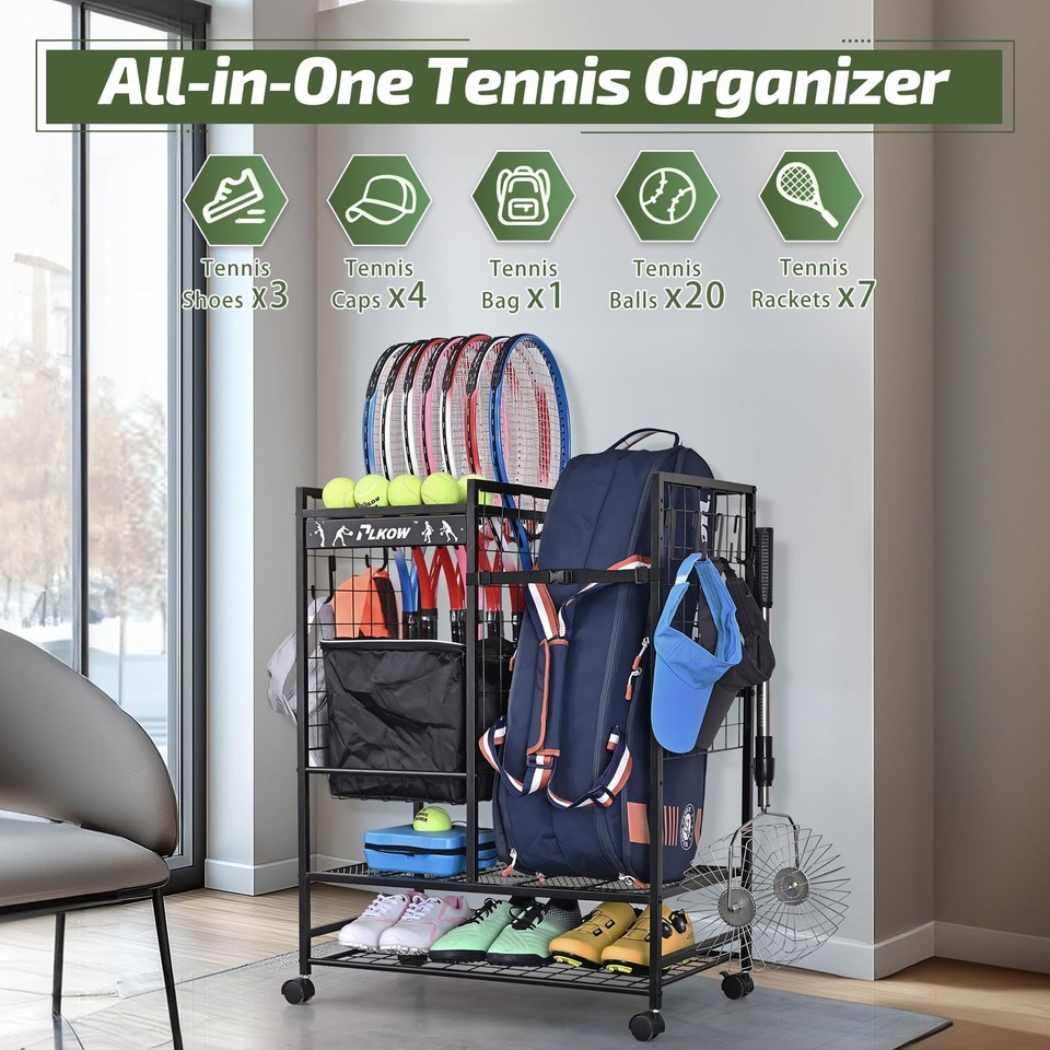 Tennis Bag Organizer Tennis Racket Storage Rack, Tennis Equipment ...