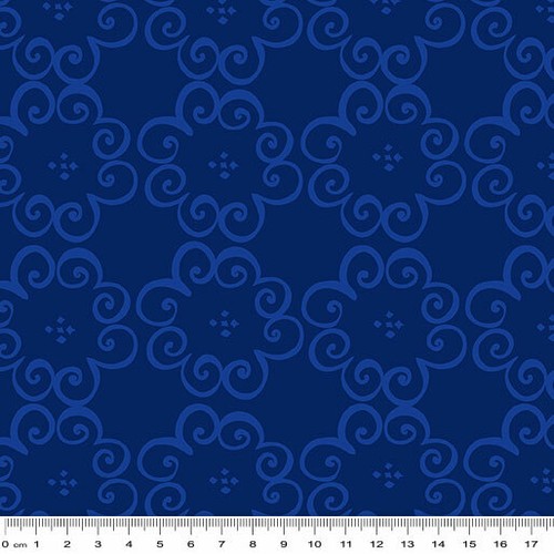 Fabric-Social Butterfly: Flower Scroll blue | eBay Australia