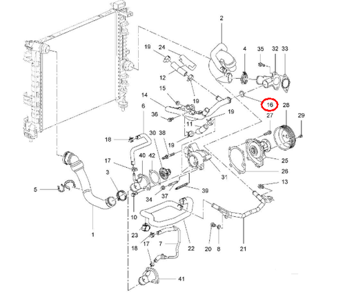 GUARNIZIONE O-RING TUBO BOCCHETTONE ACQUA OPEL CORSA MERIVA ZAFIRA OPEL ...