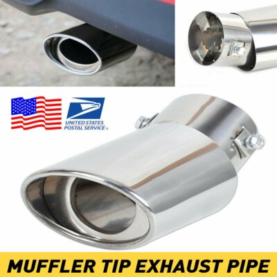 Car Exhaust Muffler Stainless Steel Tail Pipe Trim Decorative Tip Anti ...