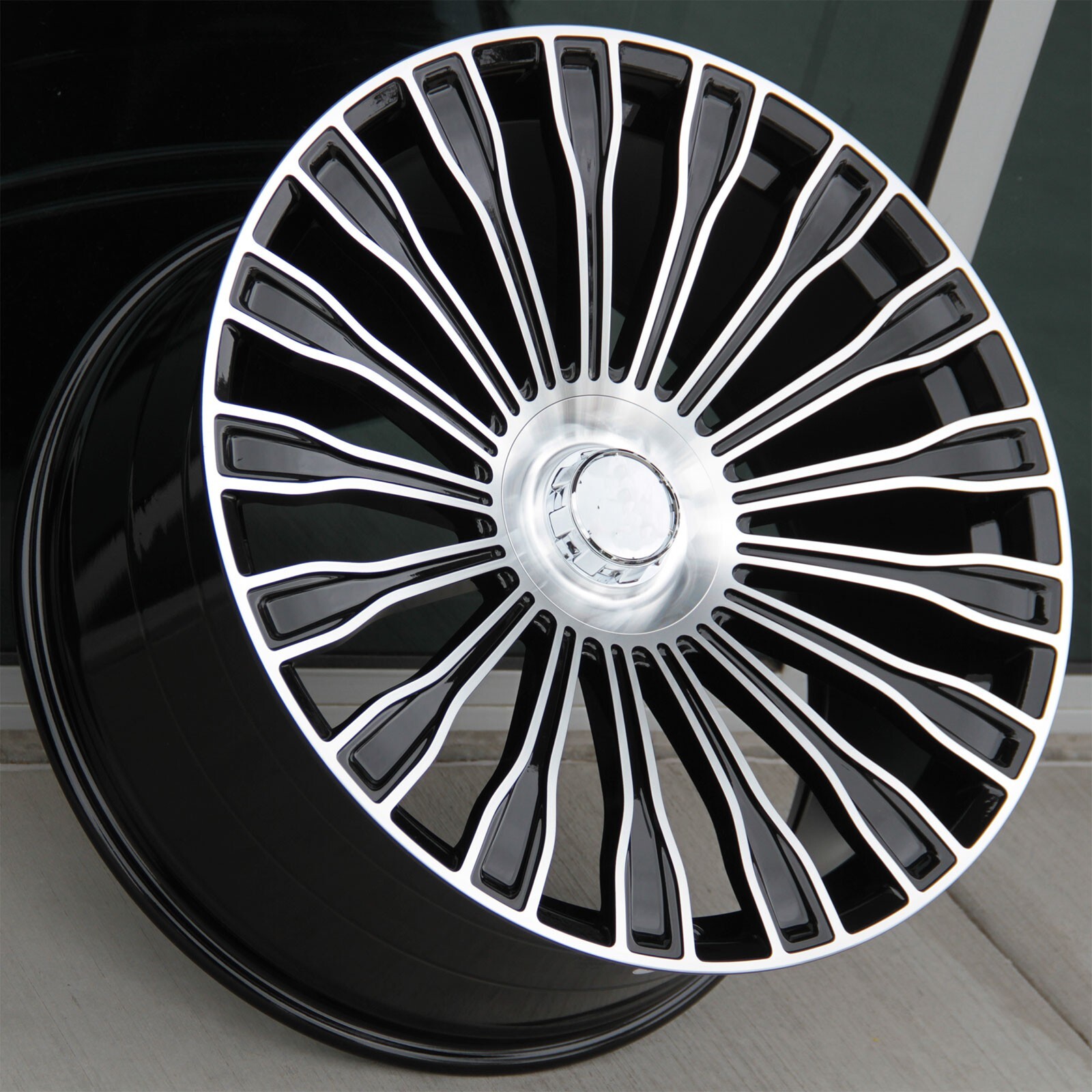 SET(4) 22x9.0/22x10.5 5x112 Staggered Wheels Benz S550 S560 S580 S63 ...