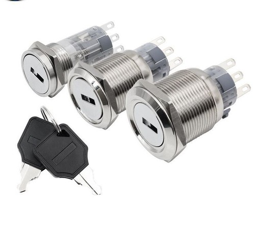 Rotary Key Selector Switches Self locking Latching 16mm 19mm 22mm ...