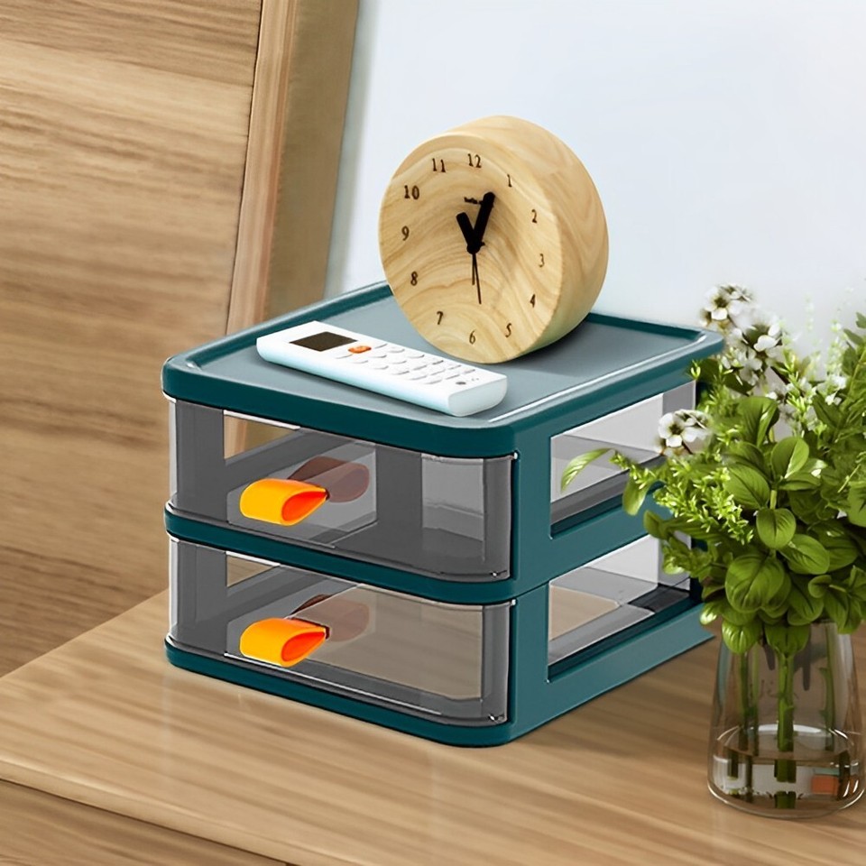 2-3-4 Drawer Mini Desk Storage Box Home Office Tidy Stationary Craft ...
