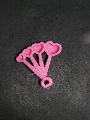 MATTEL PINK HEART MEASURING SPOONS BARBIE ACCESSORY DOLLHOUSE PLAY ...