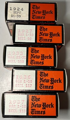 1920 to 1940 New York Times Microfilm History Newspaper CHOOSE YOUR ...