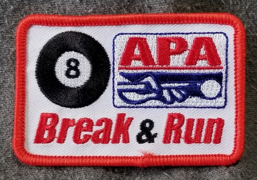 LMH Patch APA American Poolplayers Pool 8 BREAK & RUN B&R 8BR 8-BALL ...