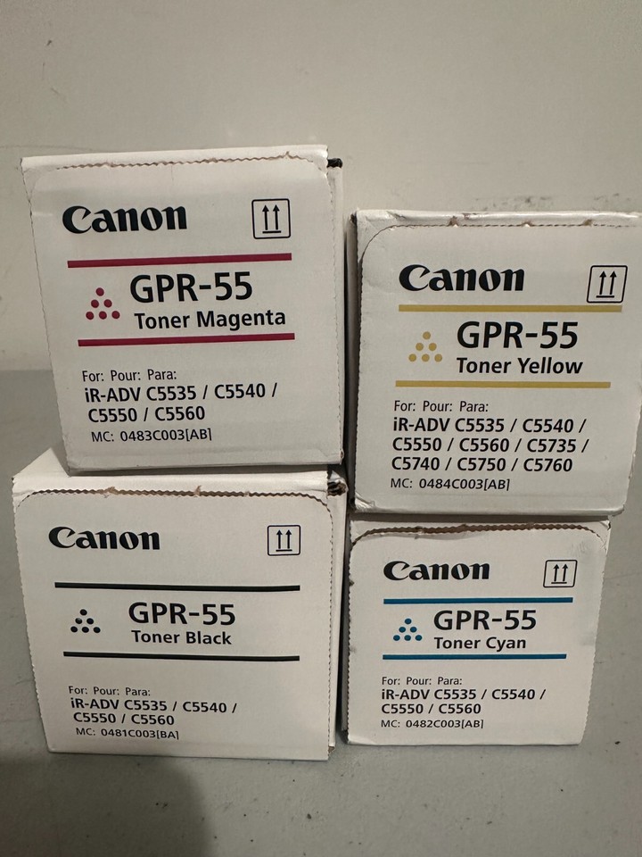 CANON GPR-55 Toner Cartridge Set Black Cyan Magenta Yellow C5535i ...