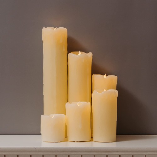 6-Piece Flameless Candle Set – Flickering LED Candles with Wax Drip Effect | eBay