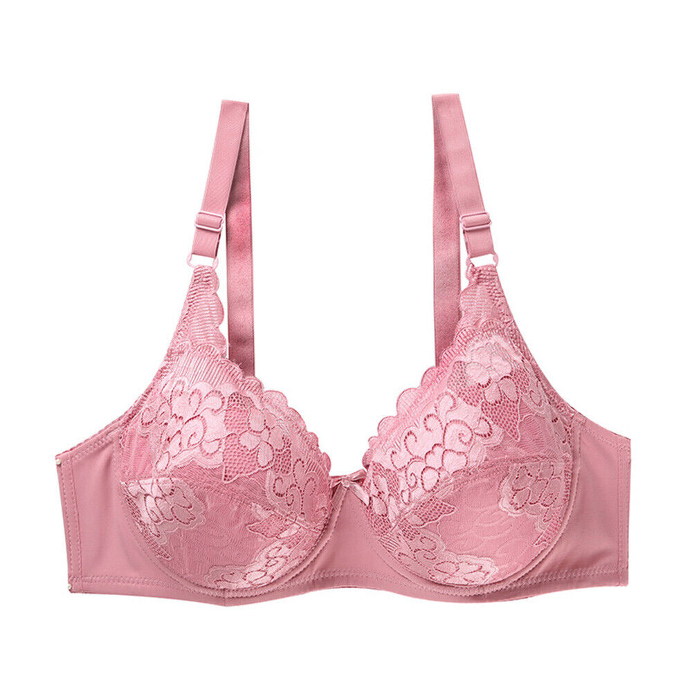 Plus Size Womens Lace Bra Lingerie Underwired Perspective Push Up