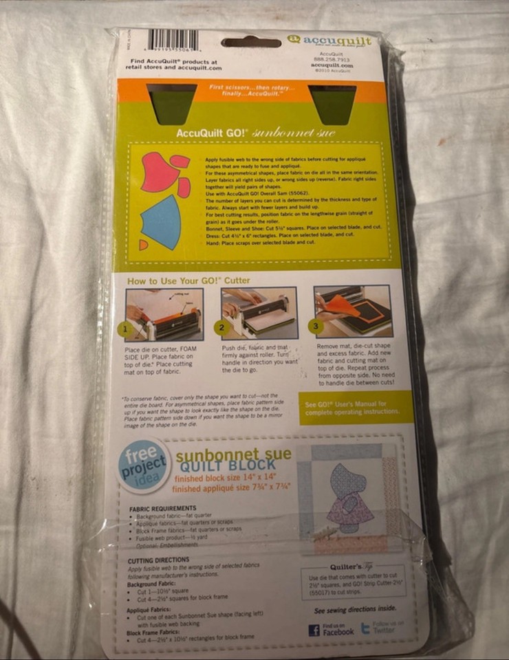 Accuquilt Go Sunbonnet Sue Fabric Cutter | eBay