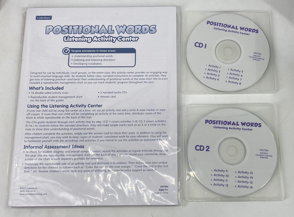 Lakeshore Positional Words Listening Activity Center Brand New Good ...