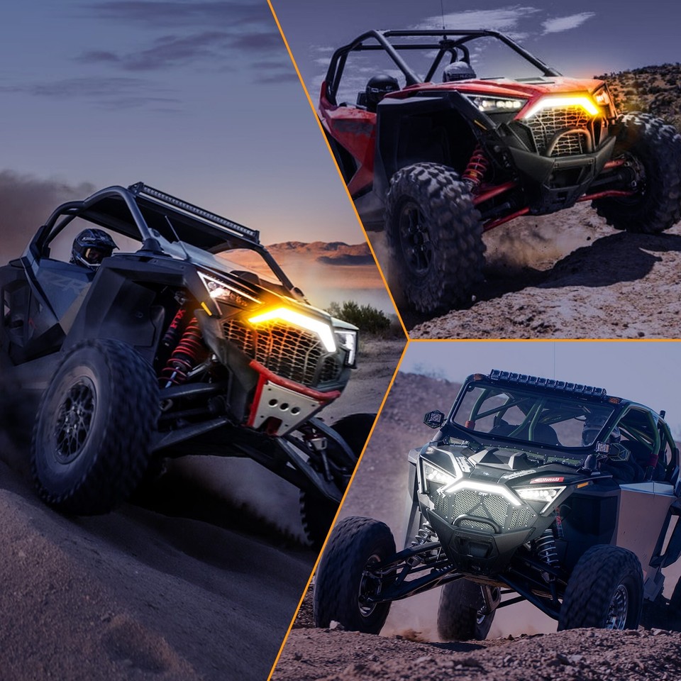 For 2020-24 Polaris RZR Pro XP/4/Pro R/Turbo R LED Front Grill Fang ...