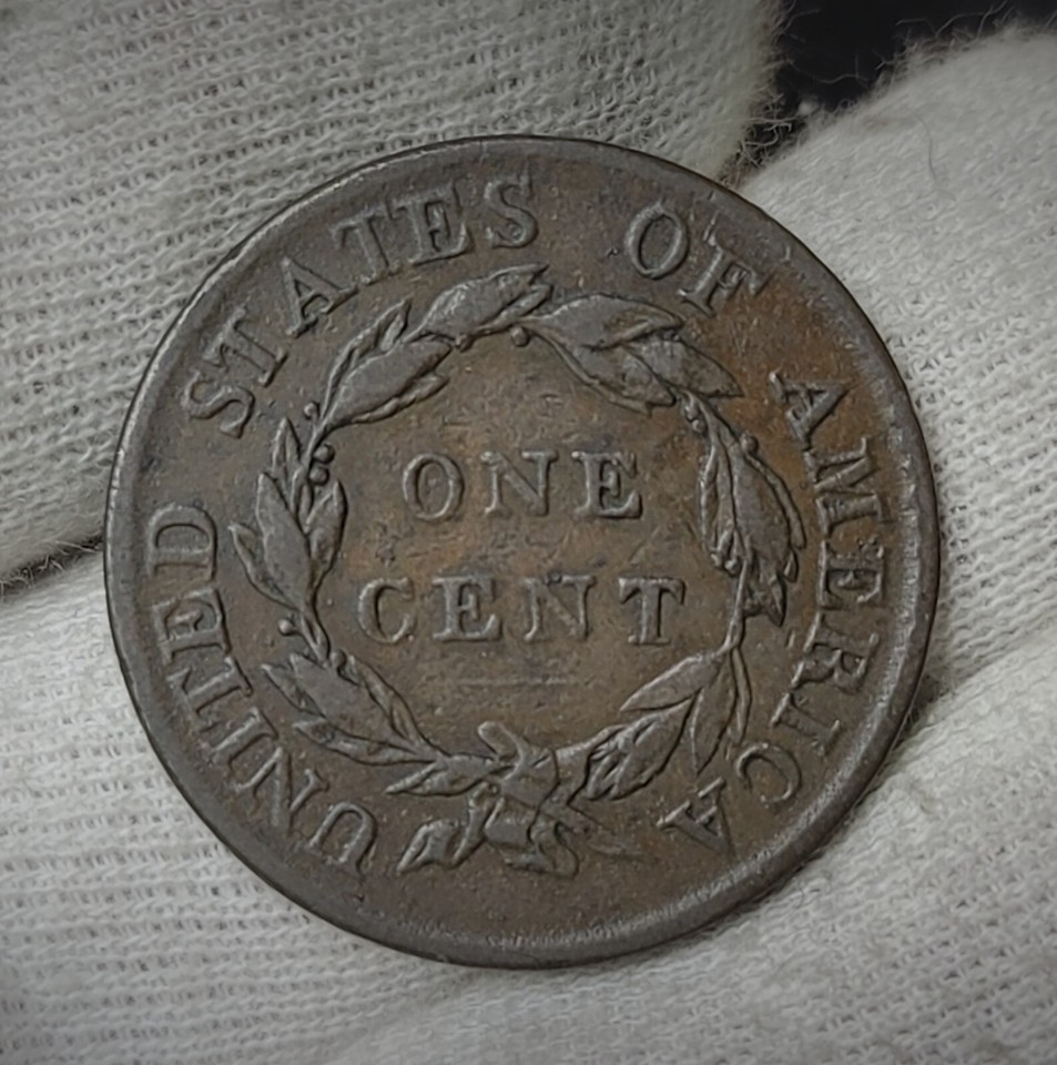 1818 Large Cent N-10 MDS Die Breaks Variety High Grade Glossy Brn ...