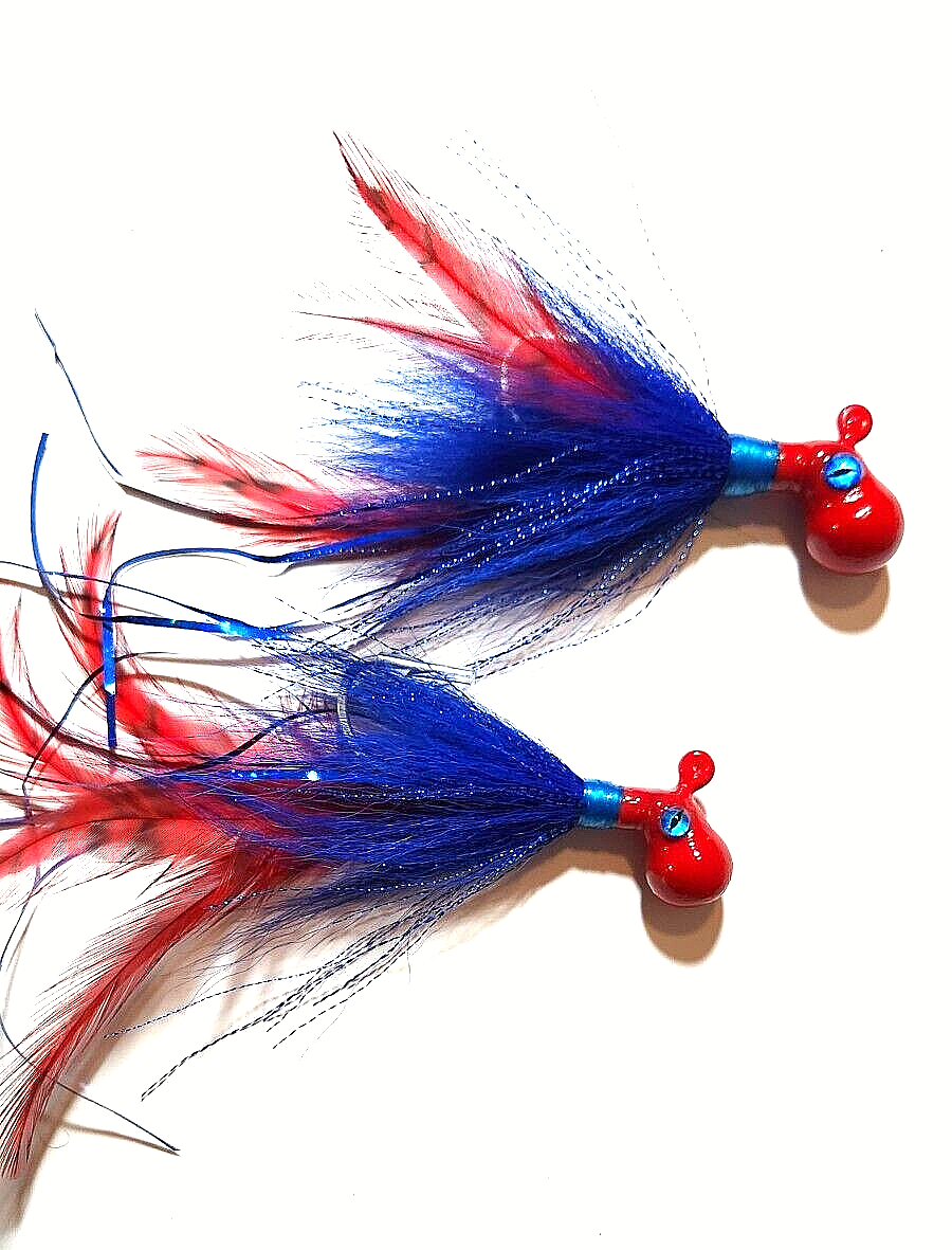 2 PACK 2 ,3 OZ COBIA, SNOOK, SNAPPER, KING FISH, MUTTON JIGS 8/0 hook ...