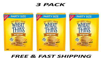 (3 PACK) Wheat Thins Original Whole Grain Wheat Crackers, Party Size, 20 oz Box. | eBay