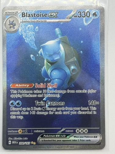 Pokémon TCG Blastoise ex Scarlet & Violet-151 200/165 Holo Special ...