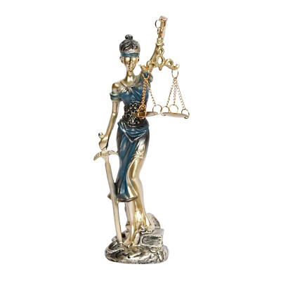 Blind Folded Justice Law Lady Standing Posture Idol Statue Figurine ...