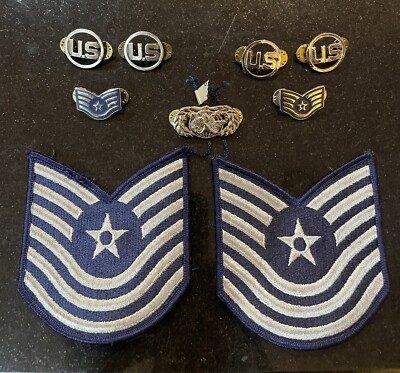 US Air Force USAF Master Sergeant Patches and Collar/Lapel Pins (9 ...