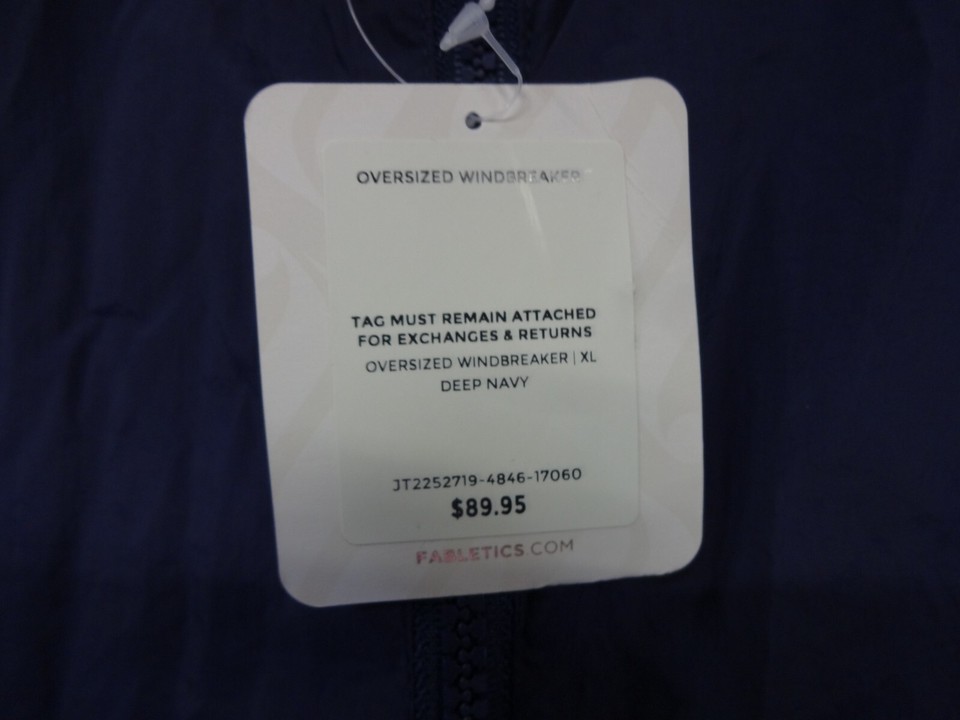 Fabletics Oversized Windbreaker Mens Light Weight Jacket Deep Navy Blue ...