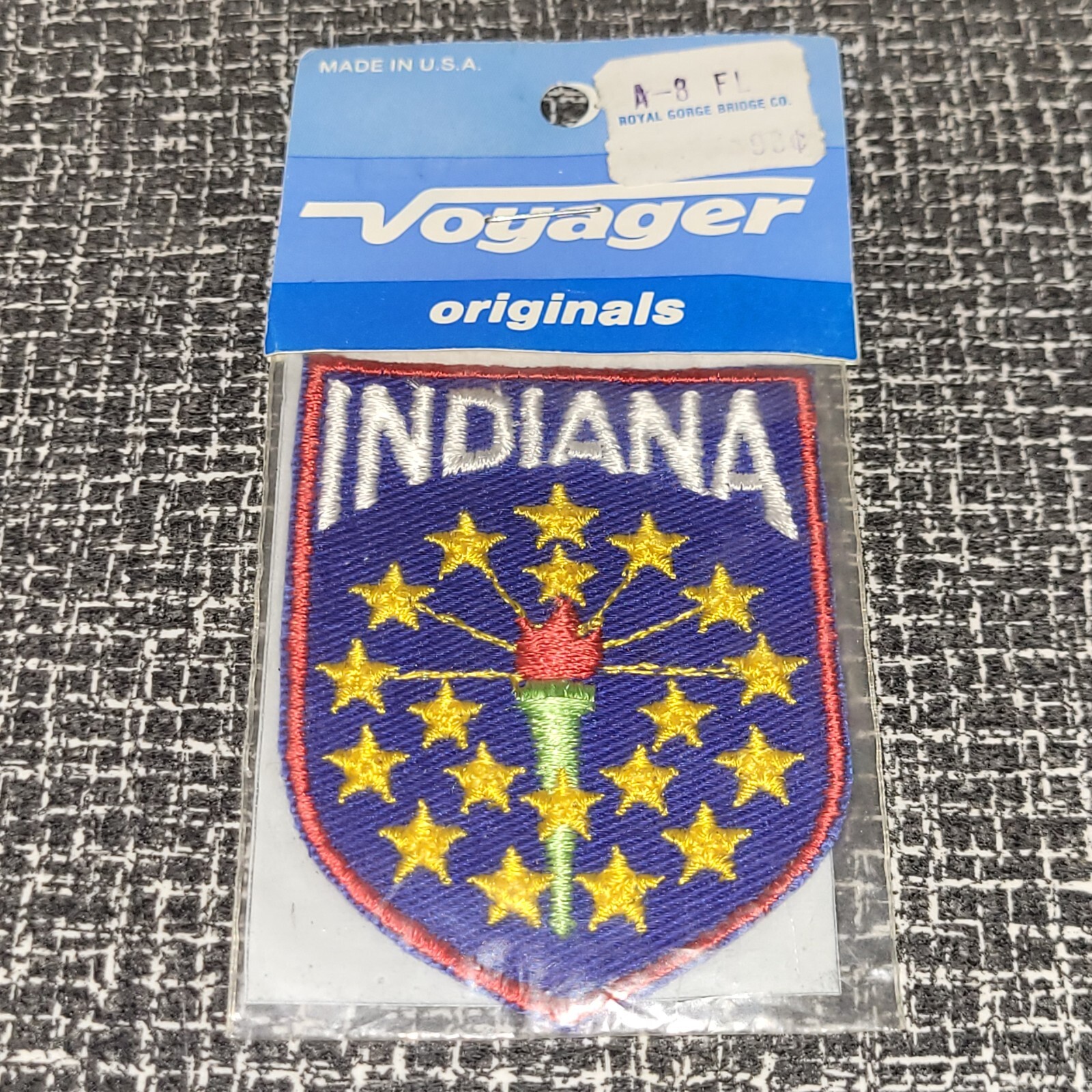 NOS Vintage Voyager Originals Patch INDIANA 1970s 1980s Embroidered ...