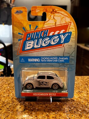 2024 Jada Punch Buggy VW Beetle White w Flames 1/64 Diecast VOLKSWAGEN ...