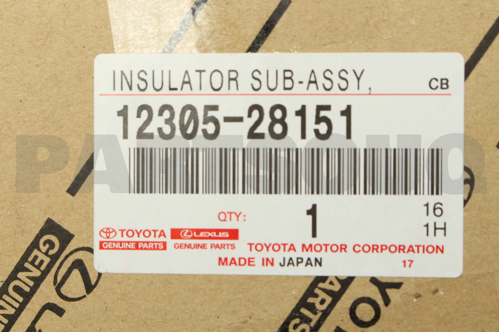 1230528151 Genuine Toyota INSULATOR SUB-ASSY, ENGINE MOUNTING, RH 12305 ...