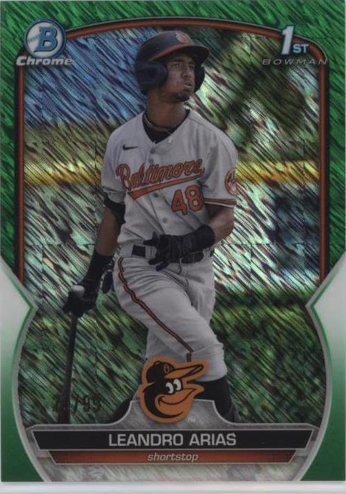 2023 Bowman - Chrome Prospects Leandro Arias #BCP-84 Green Shimmer ...