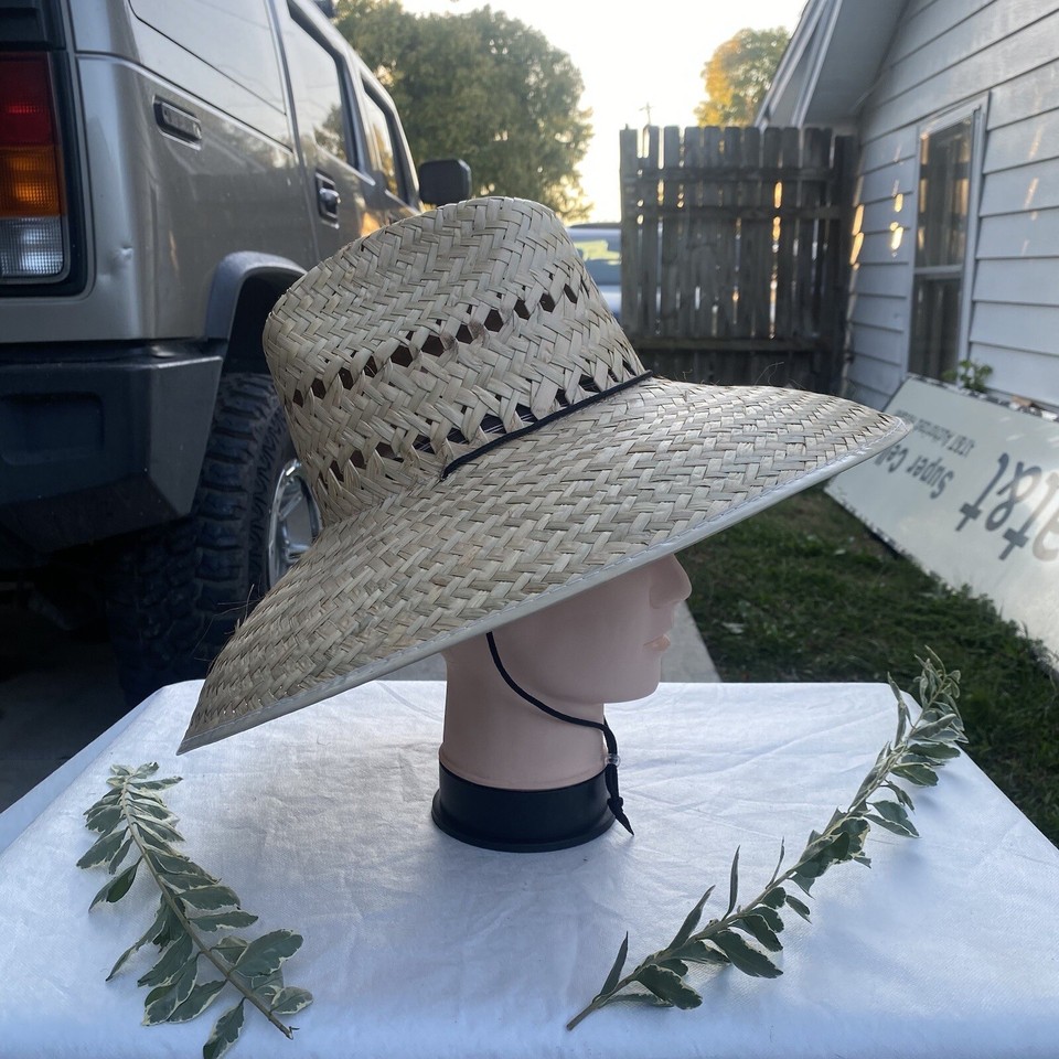 17 X 17 Wide Brim Straw Sun Hat. Sombrero Hecho De Palma De Jardinero ...