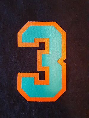 Tackle Twill Numbers 4" Block 2 Color NHL, NFL, NBA Authentic Jersey ...