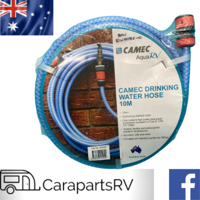 10m x 12mm CARAVAN DRINKING WATER HOSE. FOOD GRADE WITH FITTINGS ...