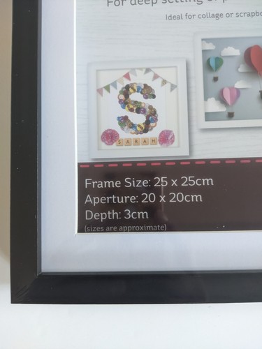 Hobbycraft Shadow Box Frame 25x25cm Black; Arts; Crafts; Deep Setting ...