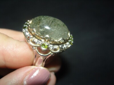 NH Michael Valitutti 925 sterling silver/gold quartz emerald filigree ...