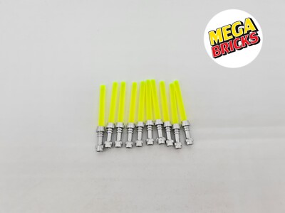 LEGO LOT 10 X SABRE LASER JAUNE VERT FLUO TRANSPARENT REF 86132 / 28697 ...