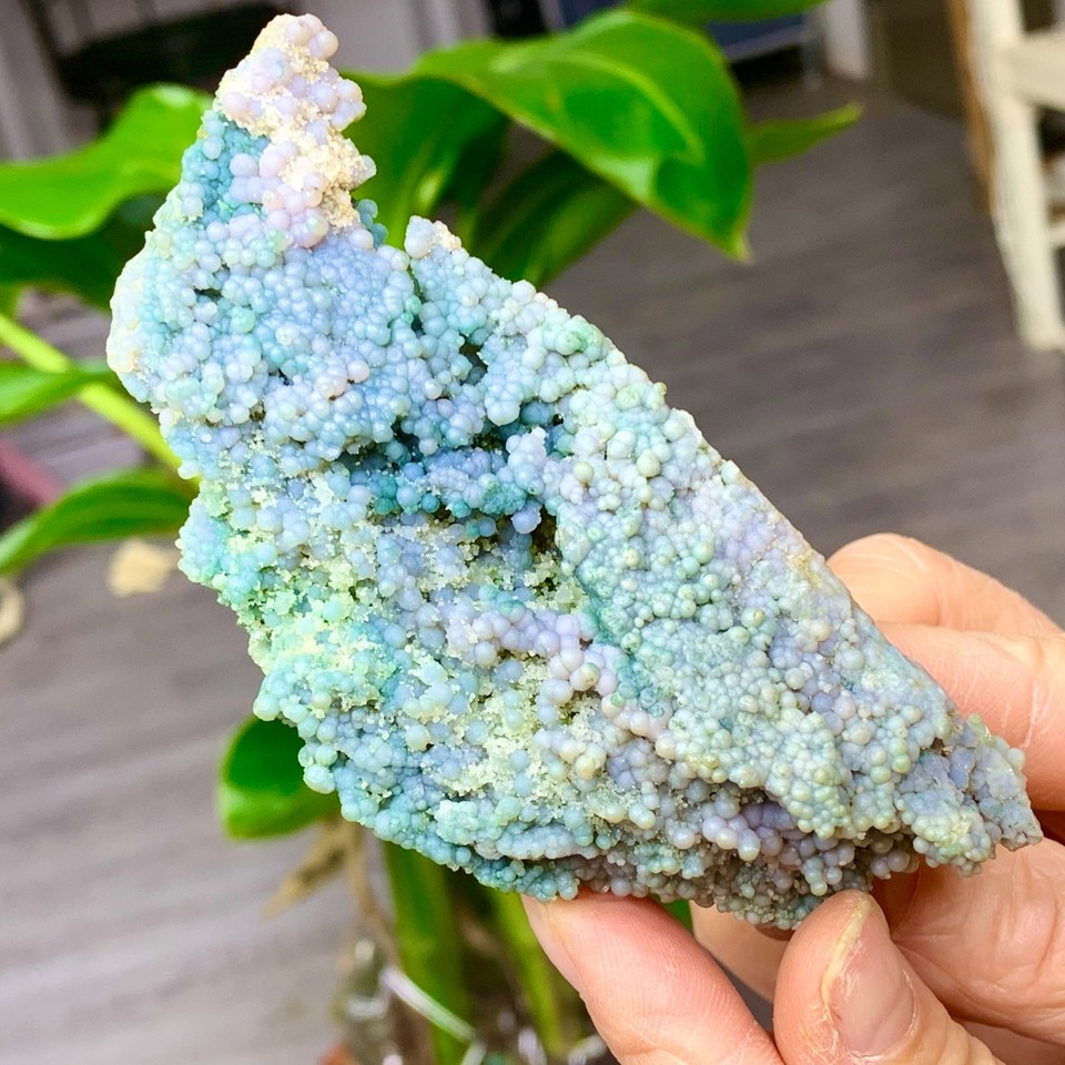 124G Natural purple grape agate quartz crystal granular mineral ...