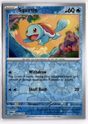 Pokemon TCG Squirtle 007/165 SV 151 Cosmos Reverse Holo SQUARE CUT ...
